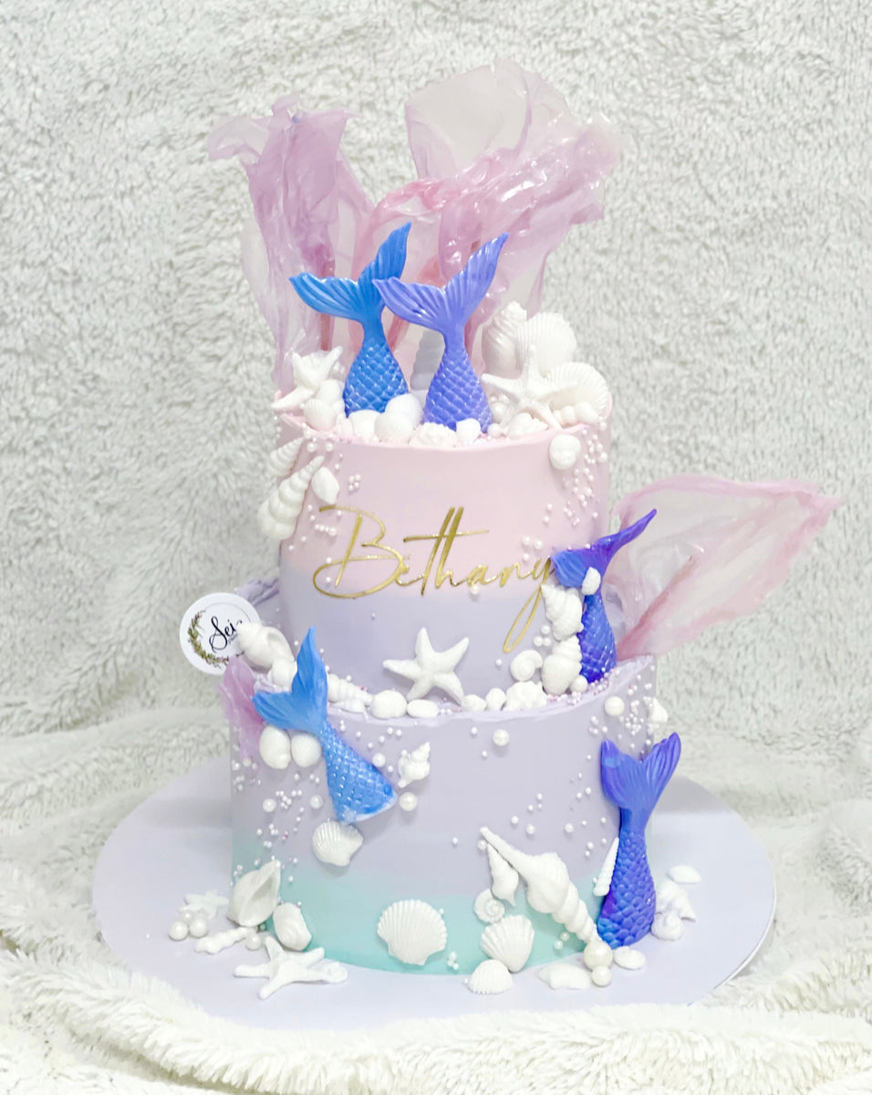 2-Tier Ethereal Mermaid Cake – Sei Pâtisserie