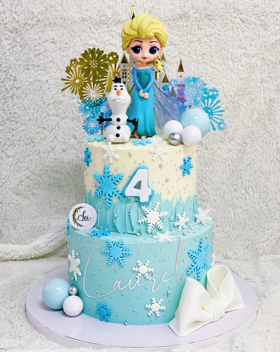 2-Tier Frozen Elsa Cake – Sei Pâtisserie