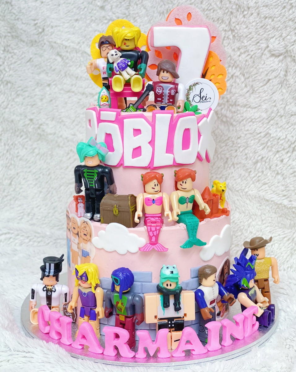2-Tier Pink Female Roblox Cake – Sei Pâtisserie
