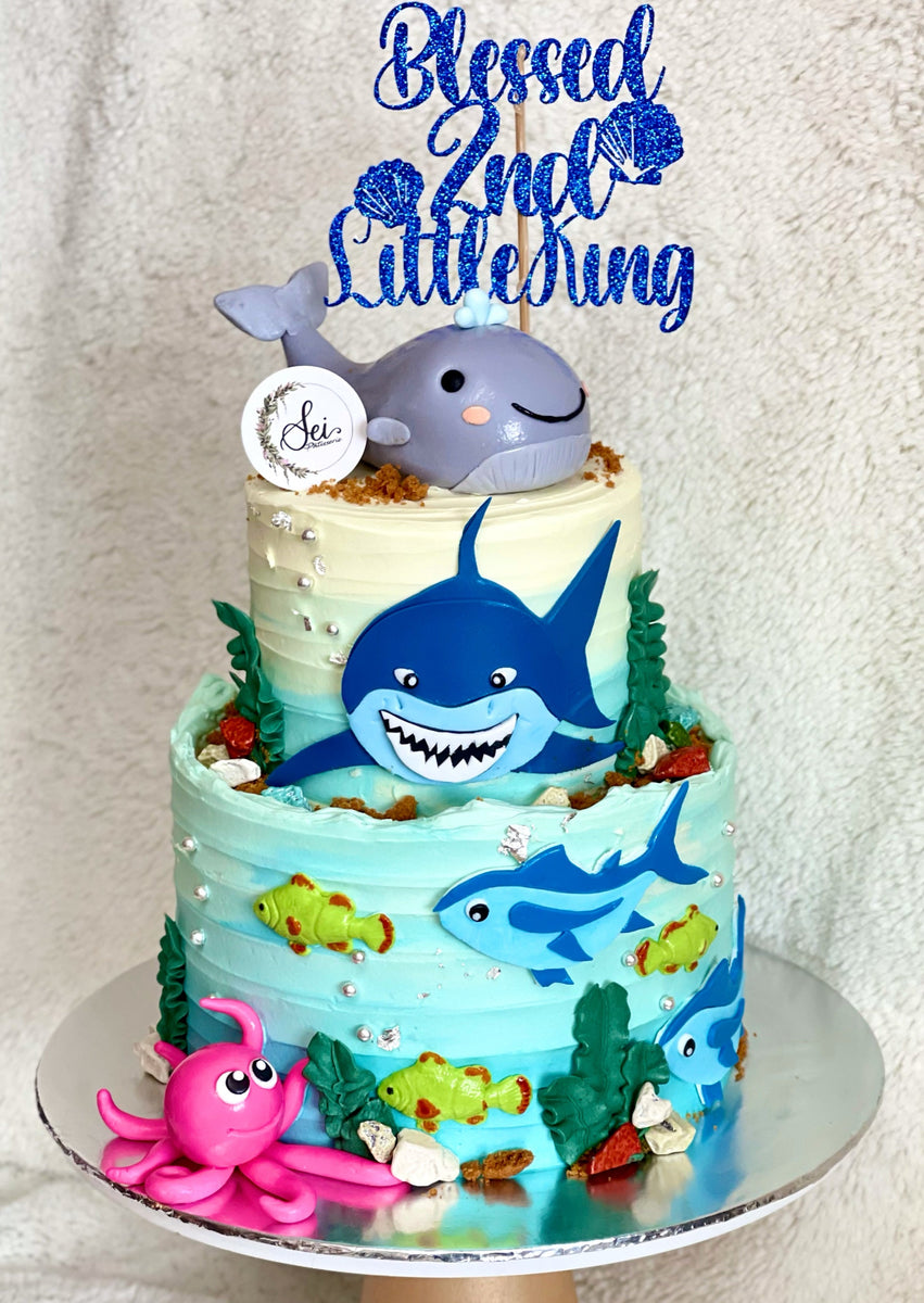 2-Tier Underwater Sea Creature Cake / Slippery Fish Cake – Sei Pâtisserie