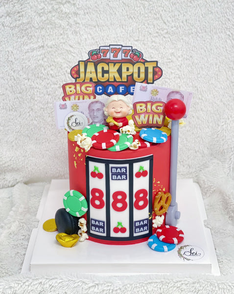 888 Jackpot Big Win Tall Money Pulling Cake – Sei Pâtisserie