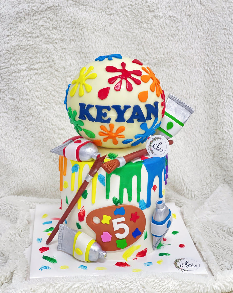Art Attack Paint Brush Tall Cake with Pinata – Sei Pâtisserie