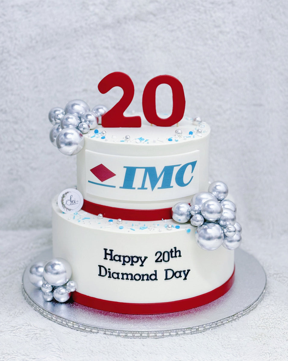 IMC 20th Diamond Day Corporate Cake – Sei Pâtisserie