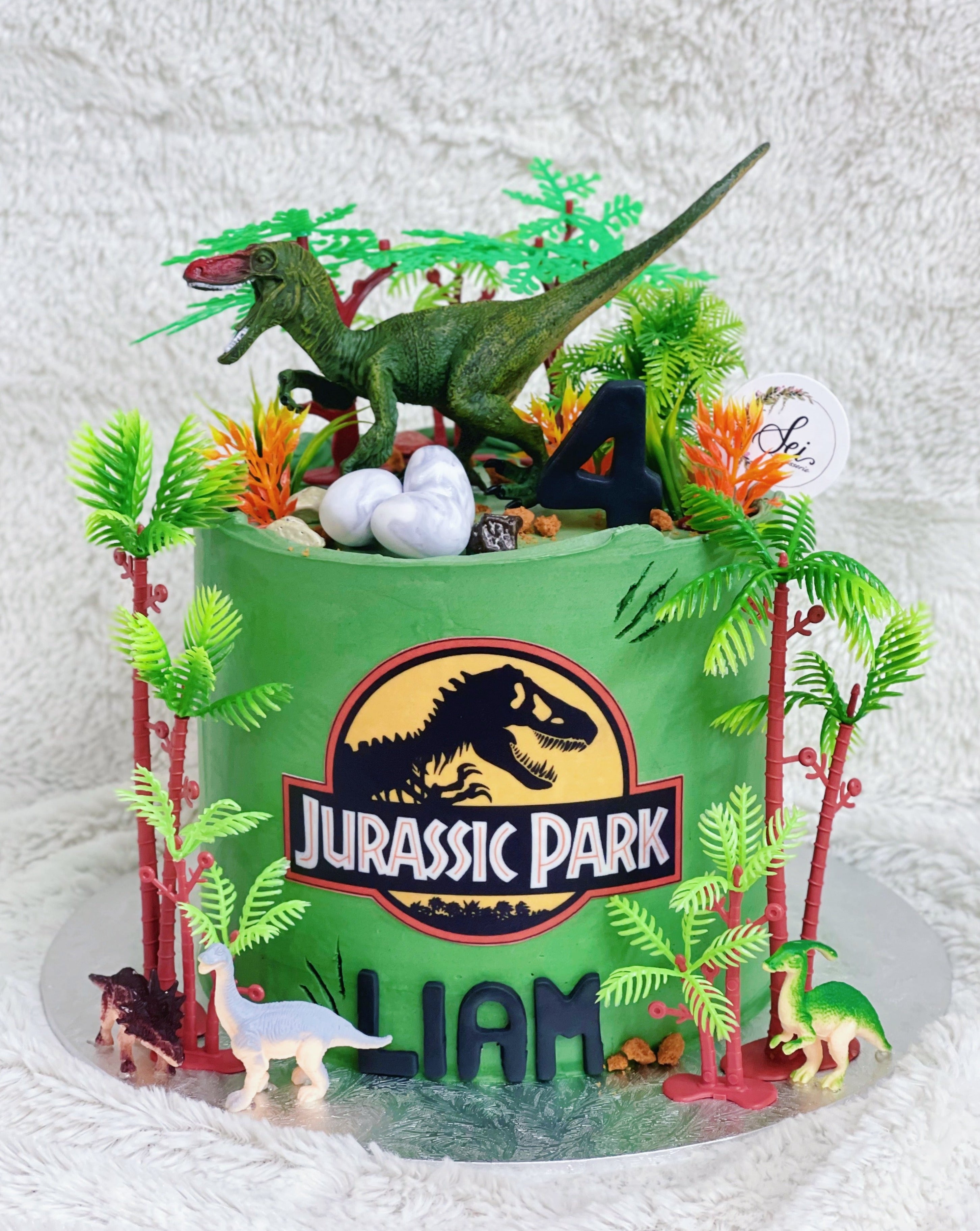 Jurassic Park Cake Design Edible Dinosaur Cake Topper Decoration In