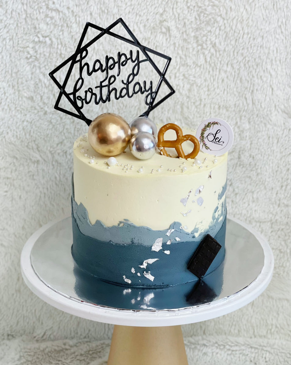 Minimalist White x Grey Cake – Sei Pâtisserie