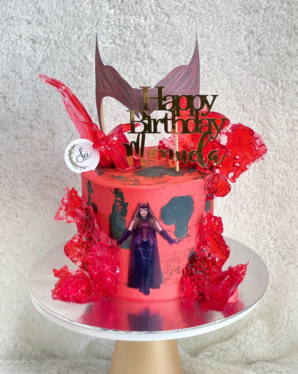 WandaVision Scarlet Witch Tall Cake – Sei Pâtisserie