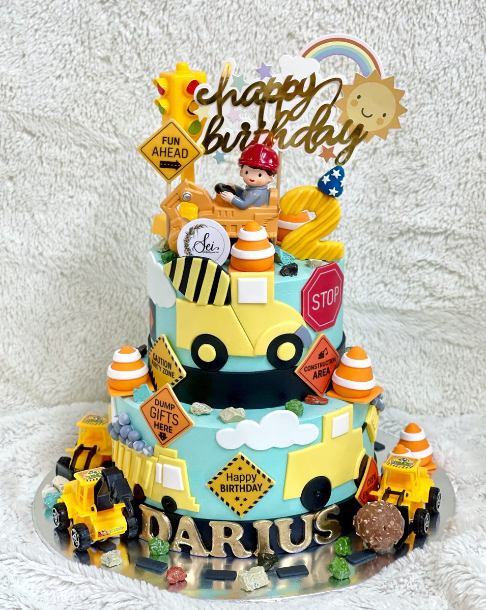 Construction Theme 2nd Birthday Cake 2 Kg Construction Theme Kids