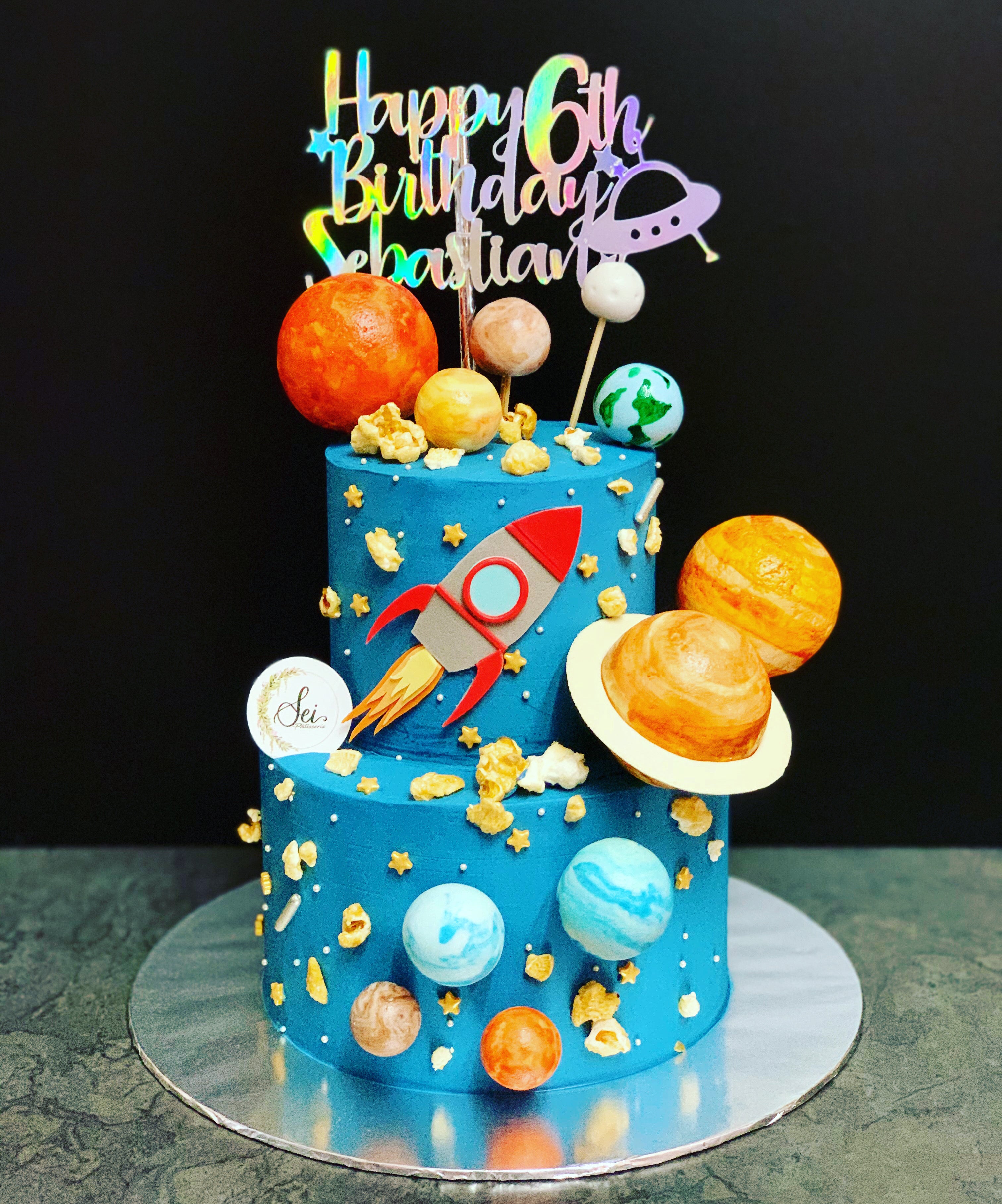 Cool Space Themed Cake Come Decorate A Space Cake With Me 🪐🚀🌙